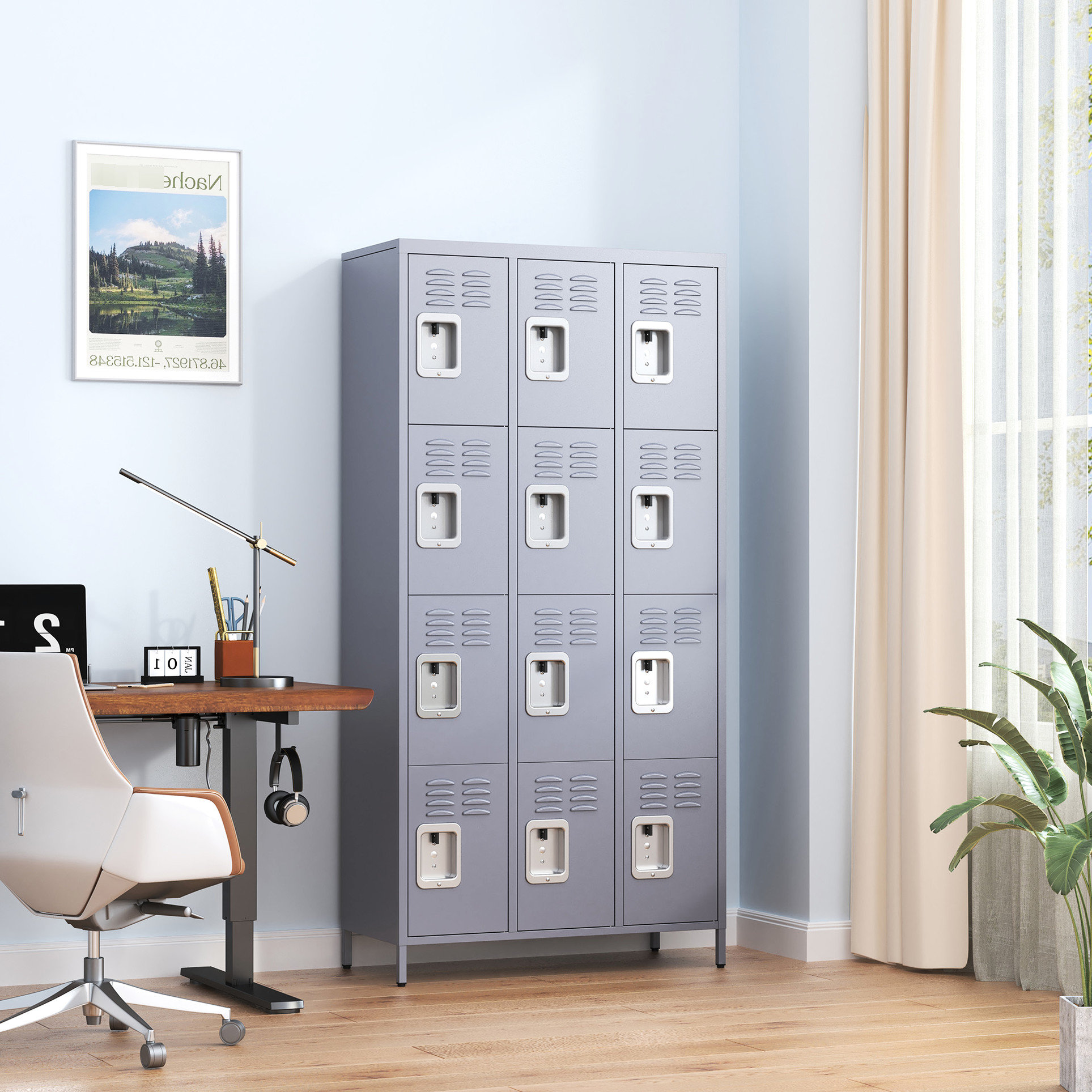 Kivaritio 72"h Metal Lockers With 12 Doors - Ample & Secure Storage For ...